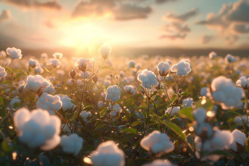 Beautiful Cotton Fields Full of Crops Stock Image - Image of textile ...