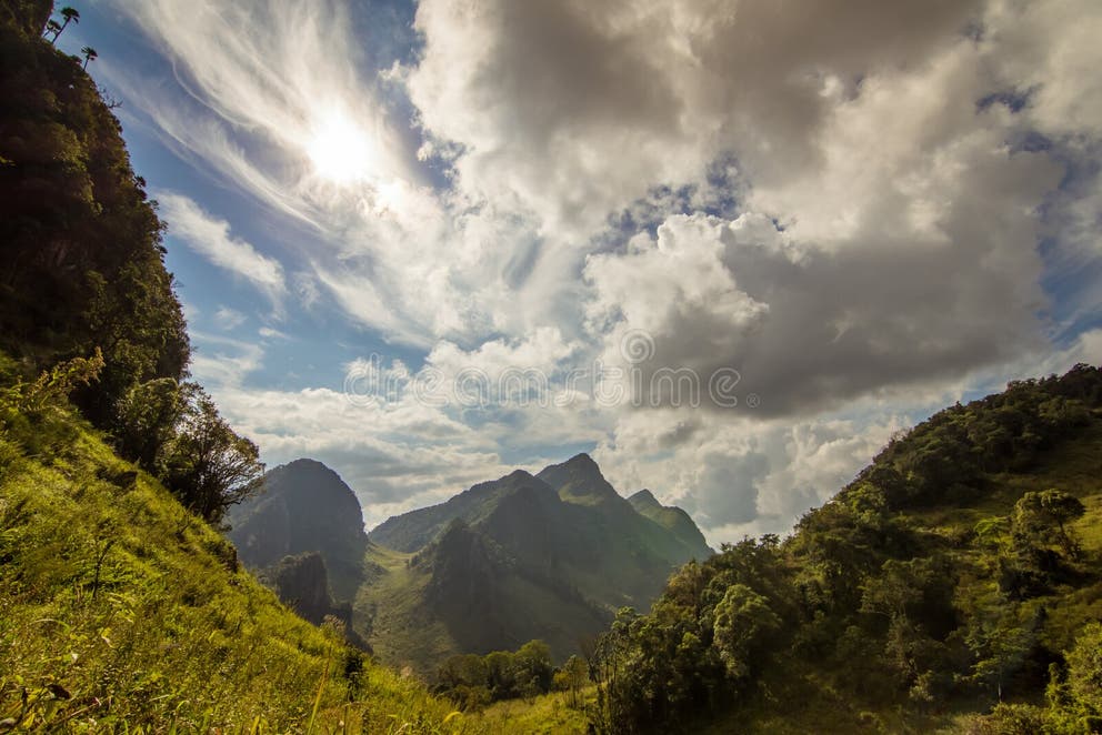 Beautiful Couldy with Mountain Scenery Stock Photo - Image of range ...