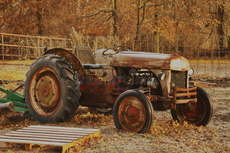 Fall Tractor stock photo. Image of color, bdingman, trees - 17268552
