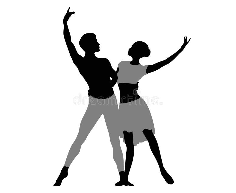 Beautiful Couple Dancing Ballet. Isolated on White Stock Vector ...