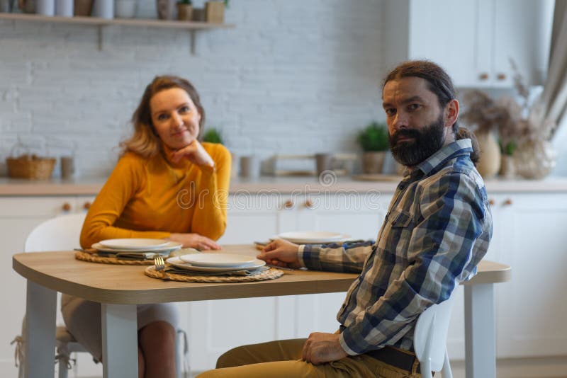 Beautiful Couple Having a Conversation Stock Photo - Image of love ...