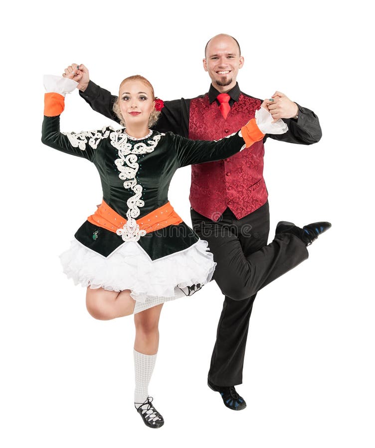 Beautiful Couple Irish Dancers Isolated Stock Photo - Image of isolated ...