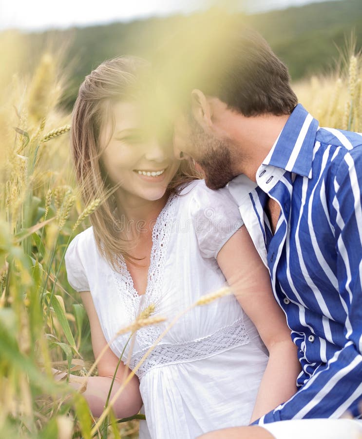 Beautiful couple in love stock photo. Image of grass - 14312186