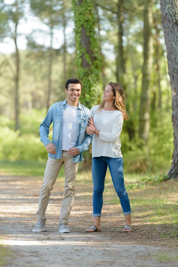 Beautiful Couple on Nature Walk Stock Photo - Image of human, care ...