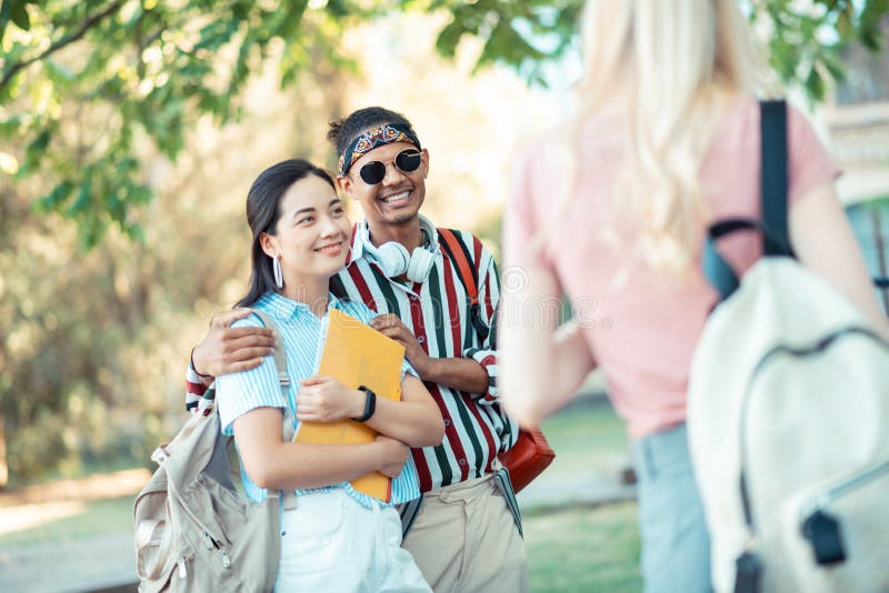 Beautiful Couple of Students Going Home Together. Stock Image - Image ...
