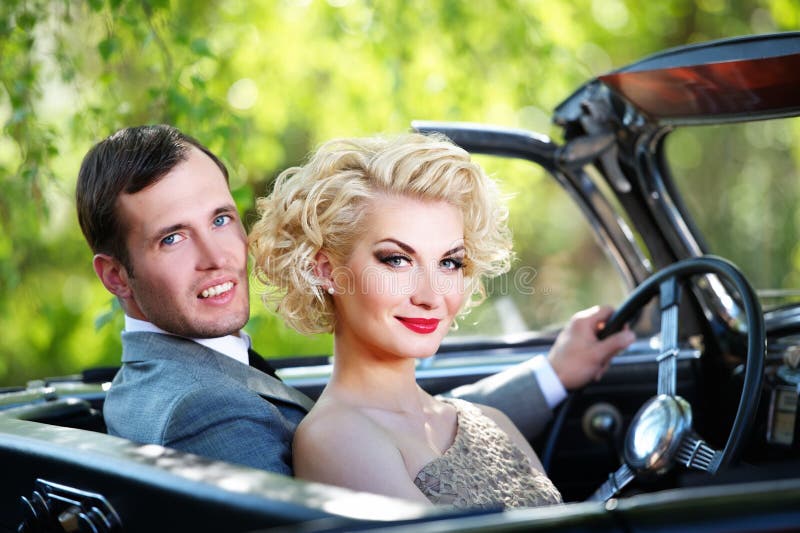 Beautiful Couple Together in a Car Stock Image - Image of female, adult ...