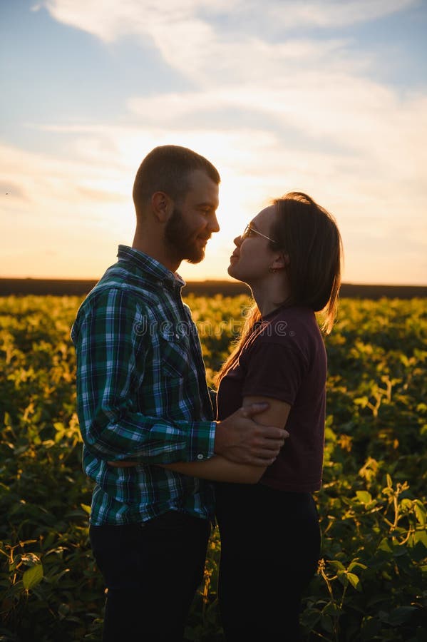 Beautiful Couple Together Watching a Beautiful Sunset Stock Photo ...