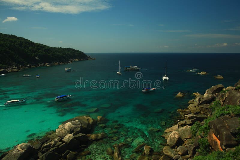 Beautiful Cove with Cliff in a Sunny Day Stock Image - Image of ...