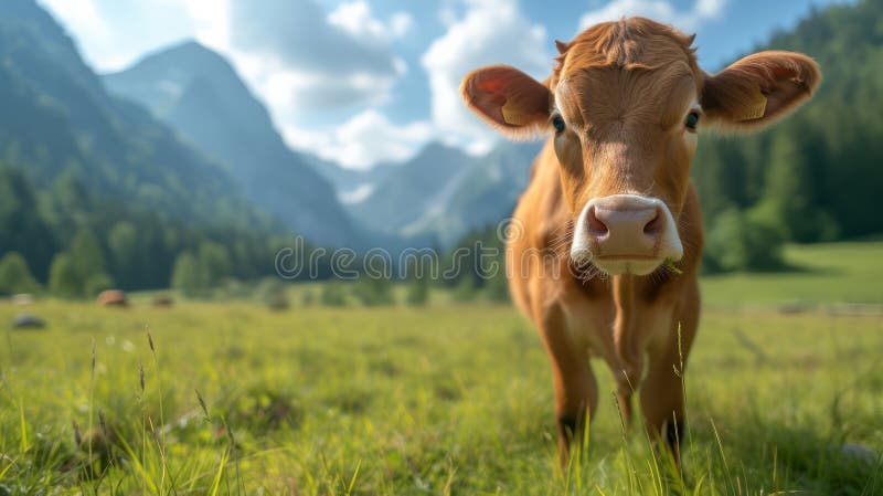 A Beautiful Cow Looks into the Camera Stock Photo - Image of country ...