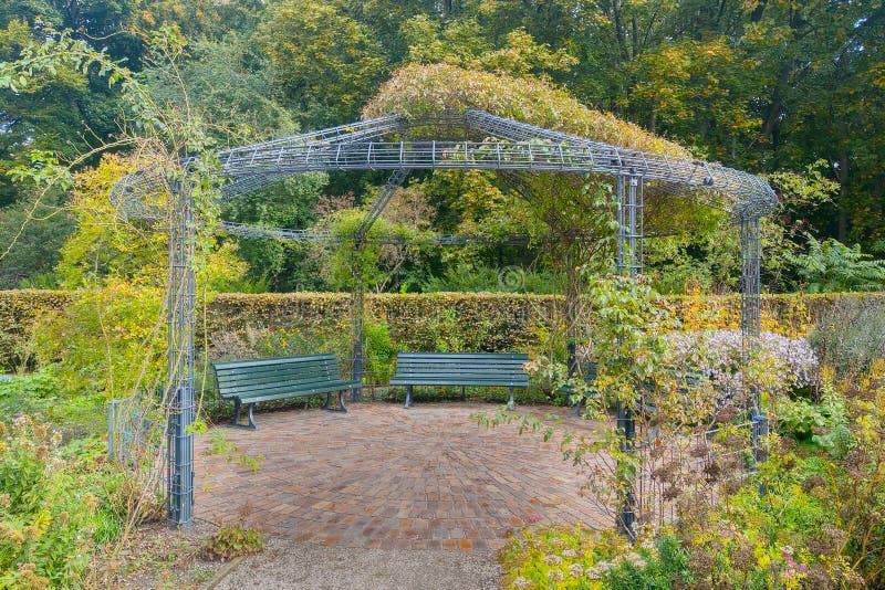 Beautiful and Cozy Bench in the Park. Privacy. Stock Image - Image of ...