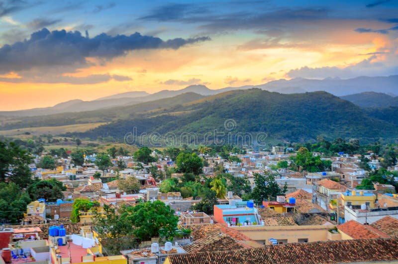 Beautiful Cozy City Surrounded by Mountains Stock Photo - Image of ...