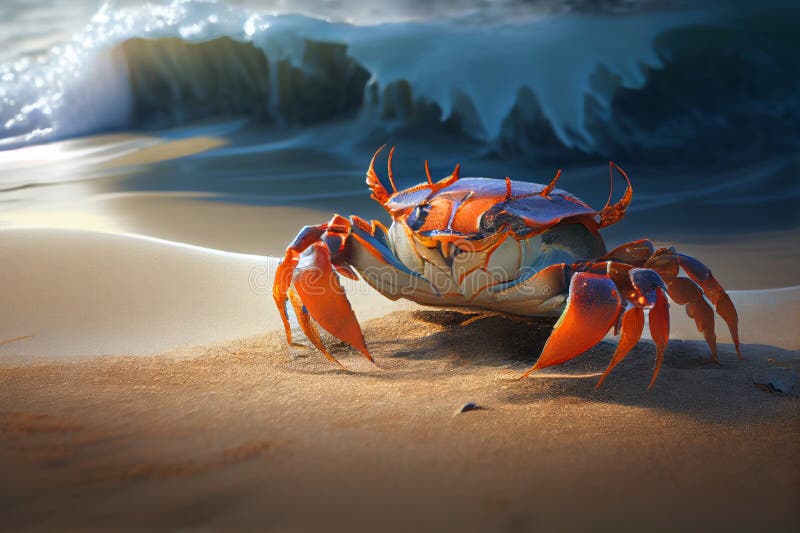 Beautiful Crab on the Ocean. AI Generated Stock Illustration ...