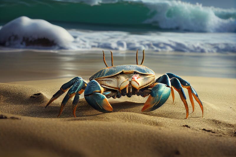 Beautiful Crab on the Ocean. AI Generated Stock Illustration ...