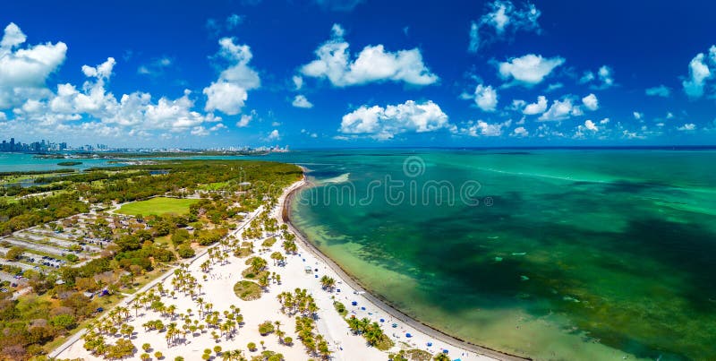 Beautiful Crandon Park Beach in Key Biscayne in Miami Stock Photo ...