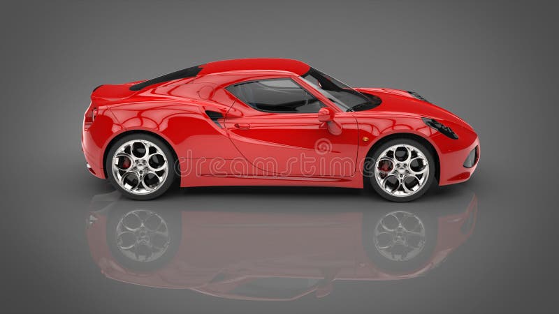 Beautiful Crimson Red Modern Sports Car Stock Illustration ...
