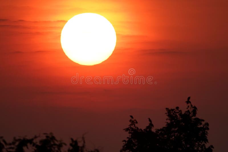 Beautiful Crimson Red Sunset Stock Photo - Image of natural, nature ...