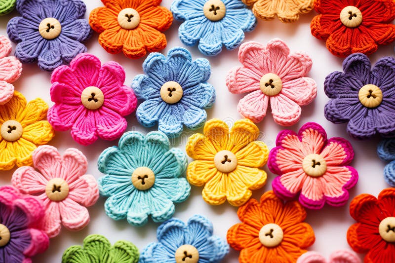 Beautiful Crochet Flowers in Different Colors Granny Chic Style Pattern ...