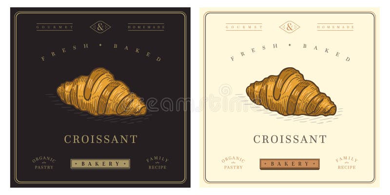 Beautiful Croissant Bakery Logo Illustration Stock Vector ...