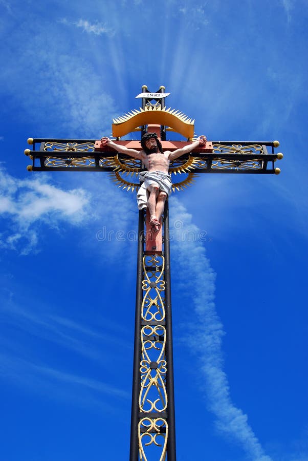 Beautiful Cross with Jesus Christ Stock Image - Image of crucifix ...