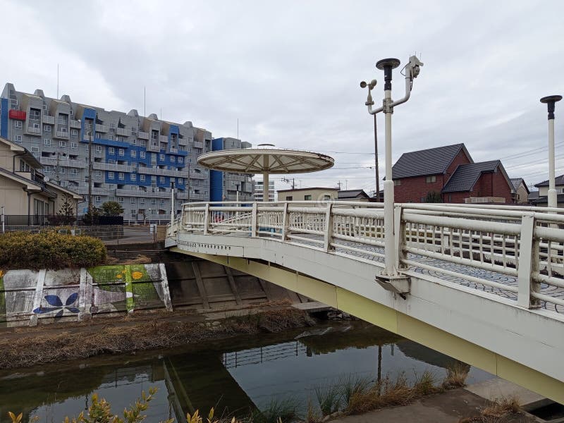 Beautiful Crossing Bridge To the Residential Access Stock Image - Image ...