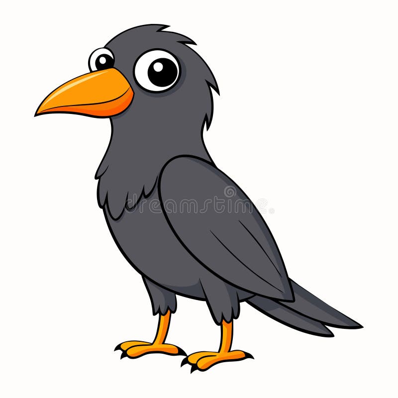 A Beautiful Crow Bird Cartoon Stock Vector - Illustration of animal ...