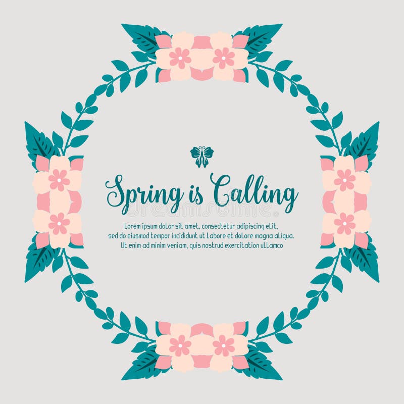 Beautiful Crowd of Leaf and Floral Frame, for Vintage Spring Calling ...