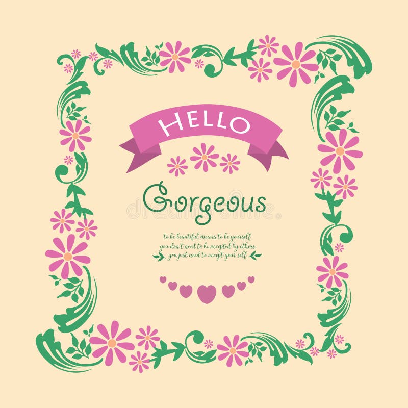 Beautiful Crowd of Leaf and Flower Frame, for Hello Gorgeous Card ...