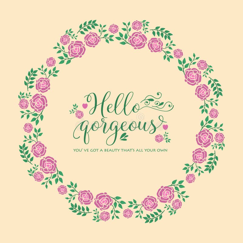 Beautiful Crowd of Leaf and Flower Frame, for Hello Gorgeous Card ...