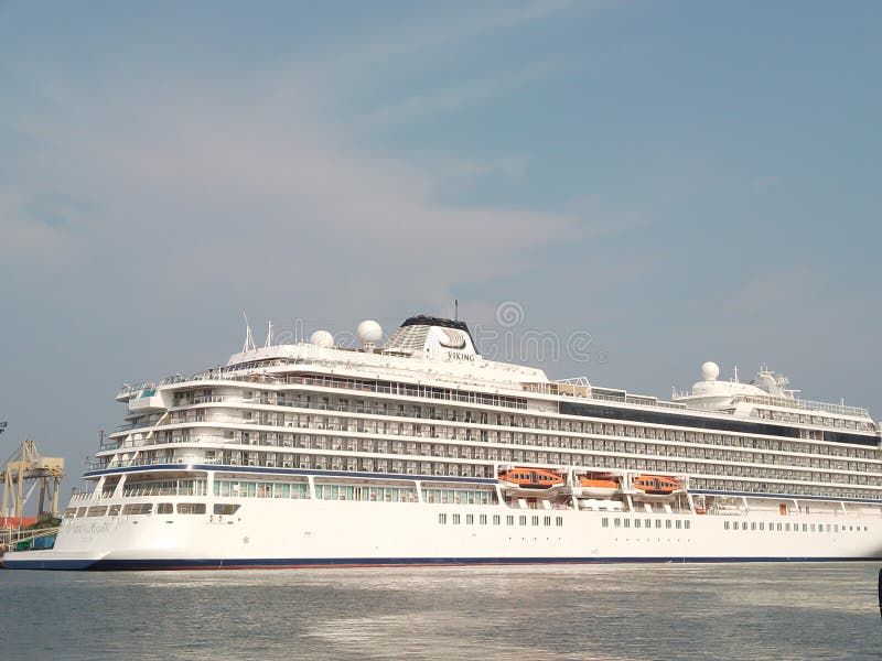 Beautiful Cruise Ship Anchored in Indonesia Editorial Image - Image of ...