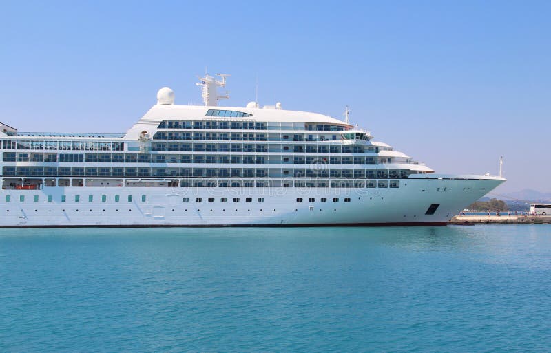 Beautiful Cruise Ship and Blue Sea Stock Image - Image of holiday ...