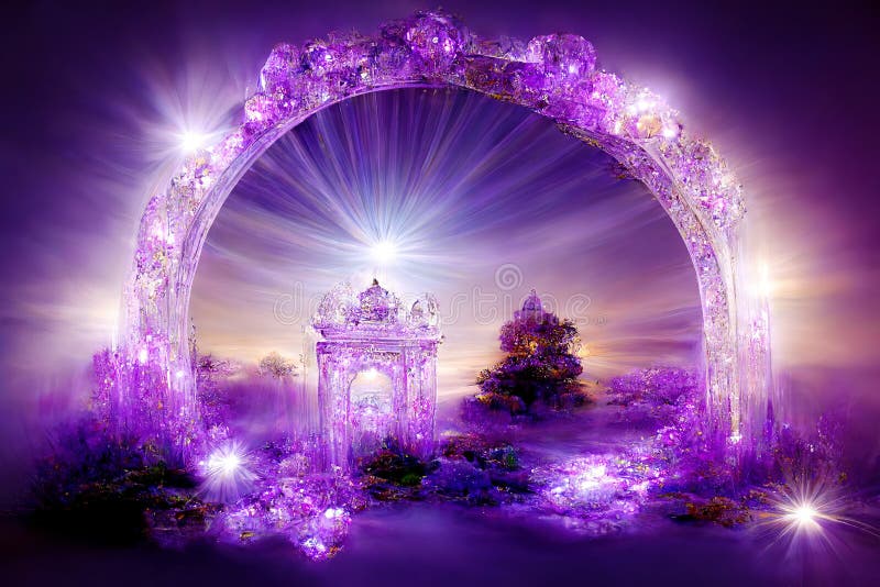 Beautiful Crystal Heaven. Crystal Gate with Crystals. Crystal Kingdom ...