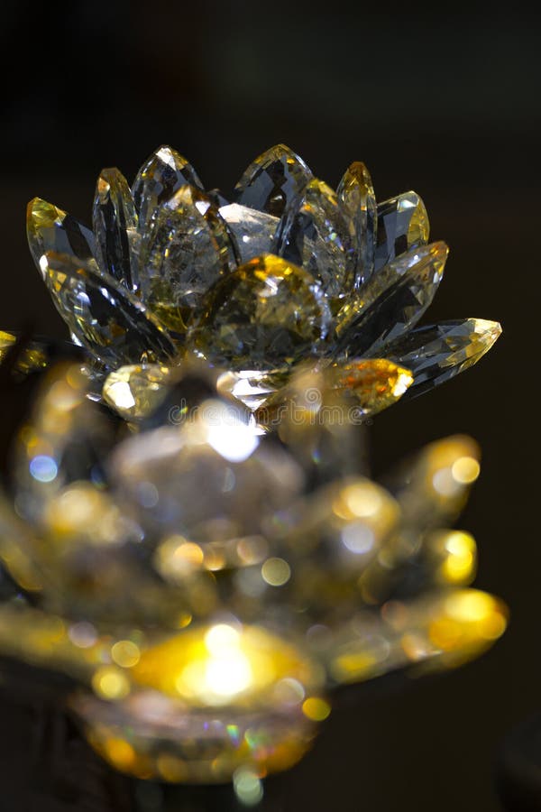 The Beautiful Crystal Lotus Lamp Stock Image - Image of elegant ...