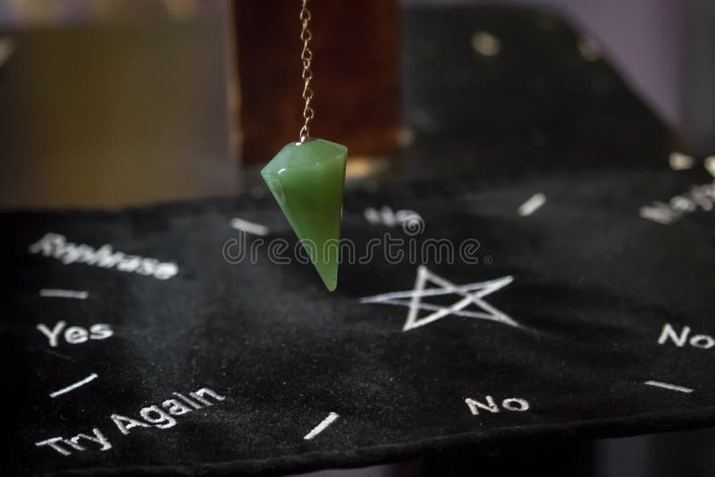 A Beautiful Crystal Pendulum Hanging Stock Photo - Image of health ...