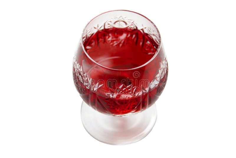 Beautiful Crystal Wine Glass with Red Wine. Stock Image - Image of ...