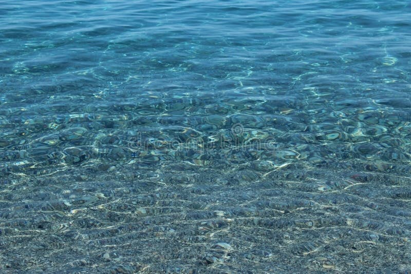 Beautiful Crystalline Transparent Sea Water and Sun Reflections Stock ...