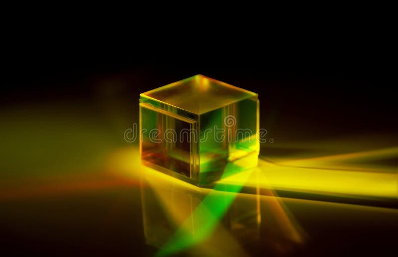 Beautiful Cube Prism Reflection the Magnificent Colors of Light on a ...