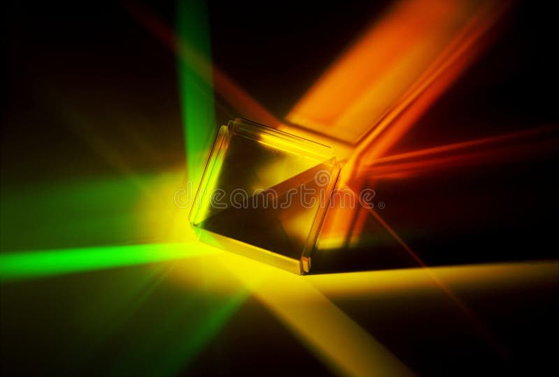 Beautiful Cube Prism Reflection the Magnificent Colors of Light on a ...