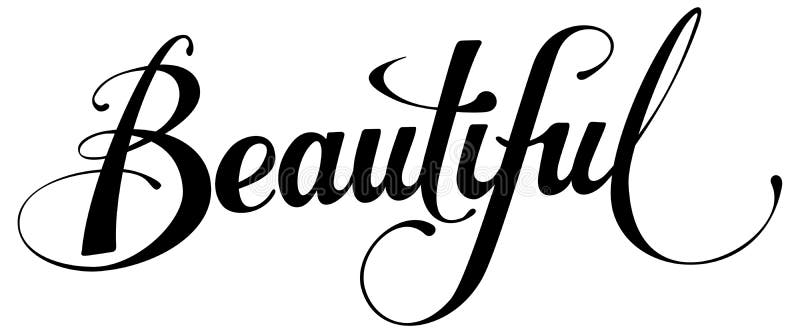 Beautiful - Custom Calligraphy Text Stock Vector - Illustration of ...