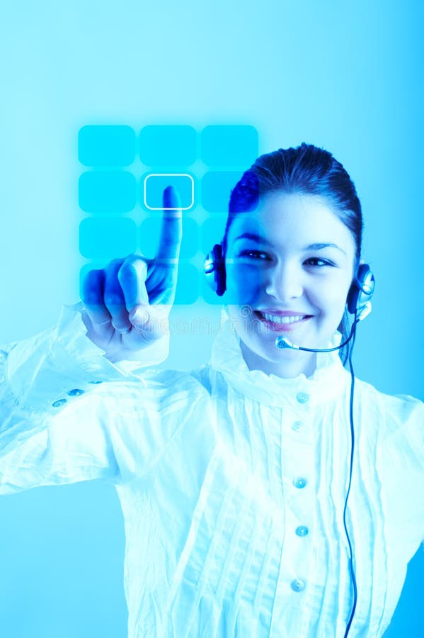 Beautiful Customer Representat Stock Image - Image of center ...