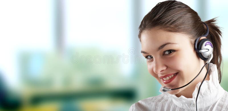 Beautiful Customer Representat Stock Image - Image of center ...