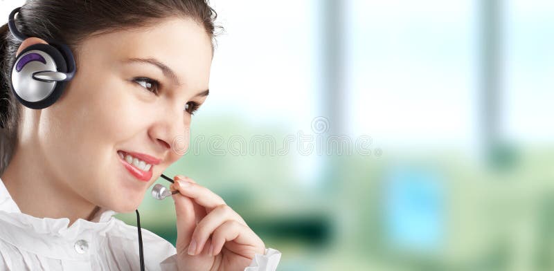 Beautiful Customer Representat Stock Image - Image of center ...
