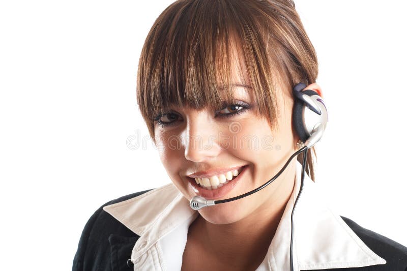 Beautiful Customer Representat Stock Image - Image of center ...