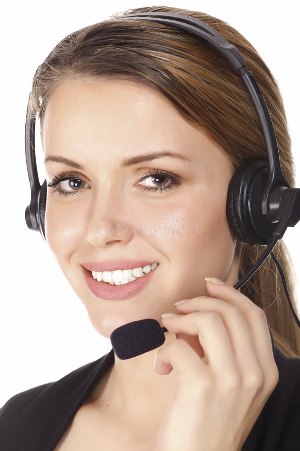 Beautiful Customer Representat Stock Image - Image of center ...