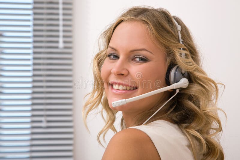 Beautiful Customer Service Representative Stock Photo - Image of office ...