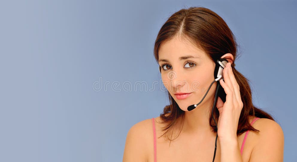Beautiful Customer Service Woman Stock Image - Image of pink, service ...