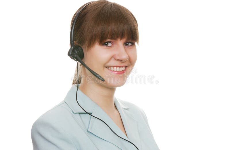 Beautiful Customer Support Agent with Headset Stock Photo - Image of ...