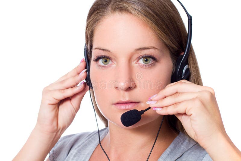 Beautiful Customer Support Girl Stock Image - Image of friendly ...
