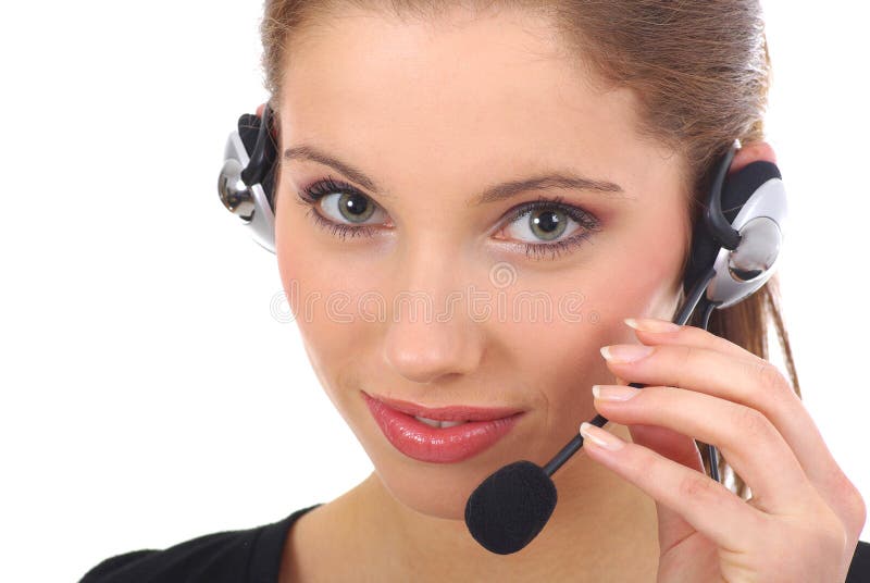 Beautiful Customer Support Girl Stock Photo - Image of microphone ...