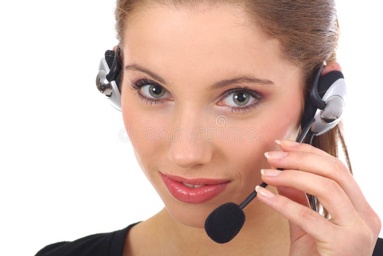 Beautiful Customer Support Girl Stock Photo - Image of microphone ...