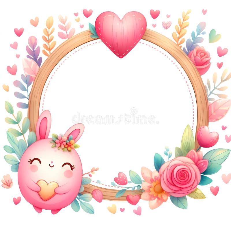 Beautiful Cute Adorable Bird Frame Stock Illustration - Illustration of ...